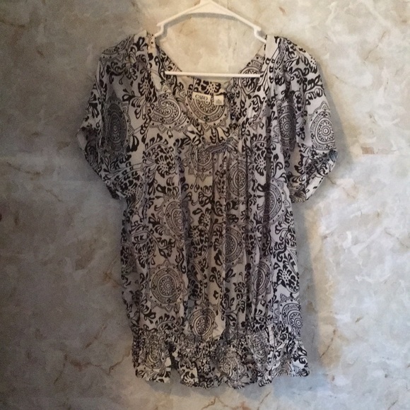 Cato | Tops | White Black Cato Blouse | Poshmark